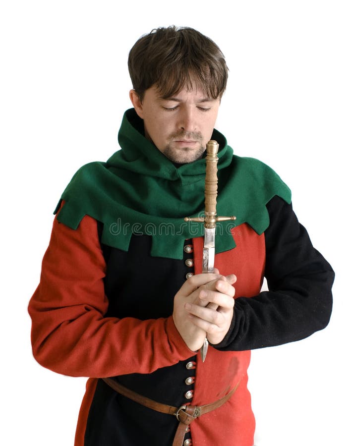 Man in a medieval hood stock image. Image of killer, cape - 16722447