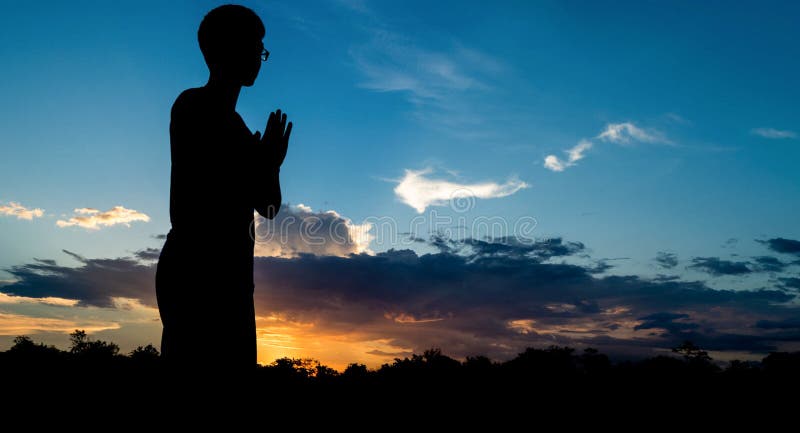 Pray stock photo. Image of thailand, shadow, silhoeet - 63564544