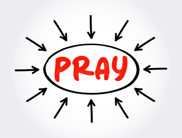 PRAY Text with Arrows, Concept for Presentations and Reports Stock ...