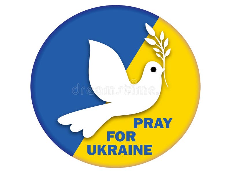 Pray for Ukraine, Ukrainian Flag Concept with Dove of Peace Stock ...