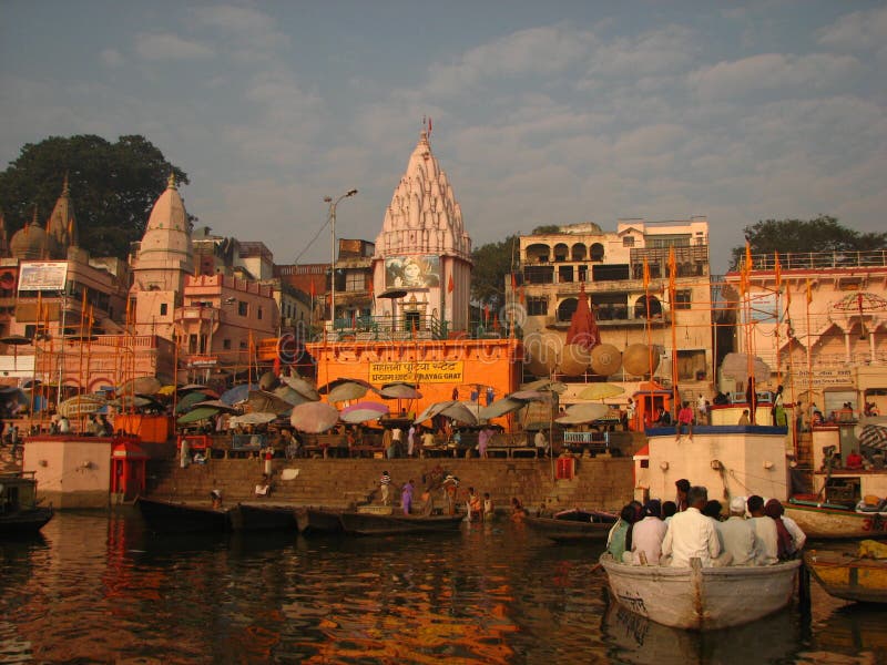 Prayag Ghat in Benaras India Stock Photo - Image of traveling, travel ...
