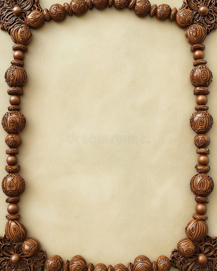 Prayer Beads Frame on Cream Background Symbolizes Ramadan Prayers Stock ...
