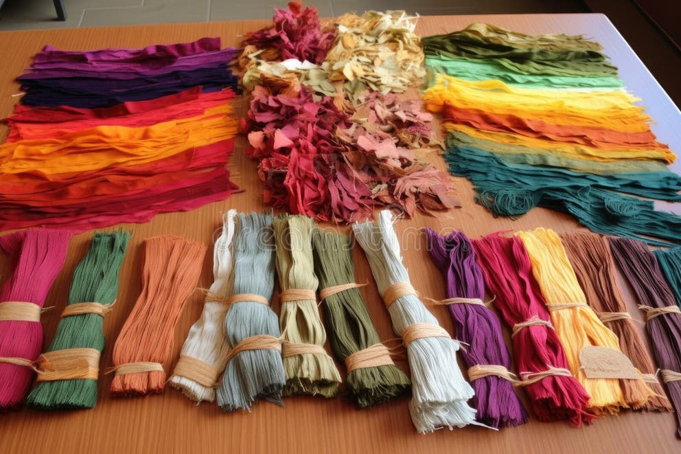 Prayer Flag Material Laid Out for Dyeing Process Stock Illustration ...