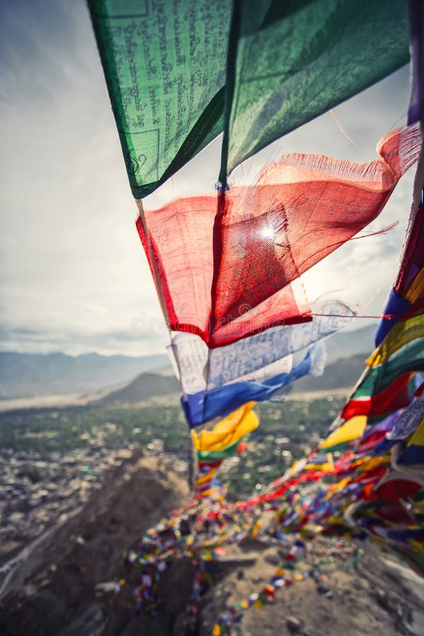 Prayer Flags in Ladakh (leh, India) Stock Image - Image of everest ...