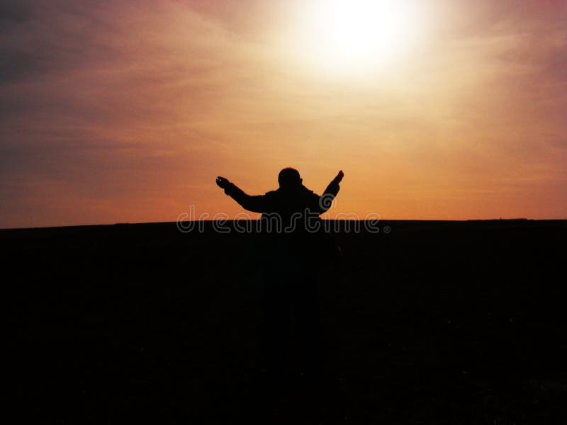 Prayer, God Open Hands, Muslim Sunset and Prayer Stock Image - Image of ...