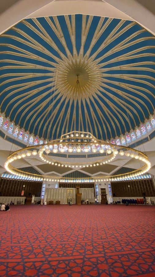 Prayer Hall in the King Abdullah I Mosque in Amman, Jordan Editorial ...