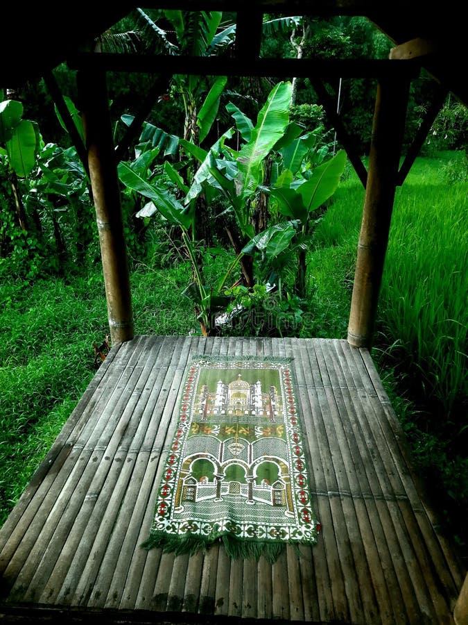 Prayer mat or Sajadah stock photo. Image of environment - 305991942