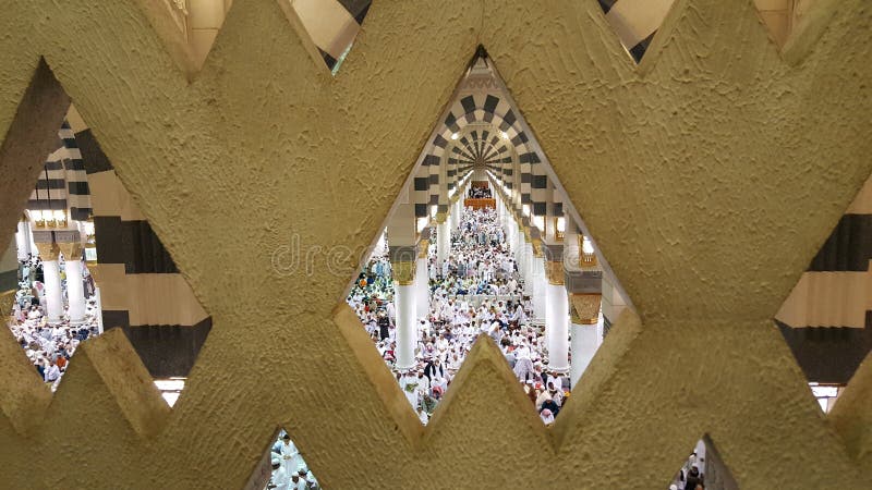 Nabvi mosque Madeena, stock photo. Image of minaret - 221775824
