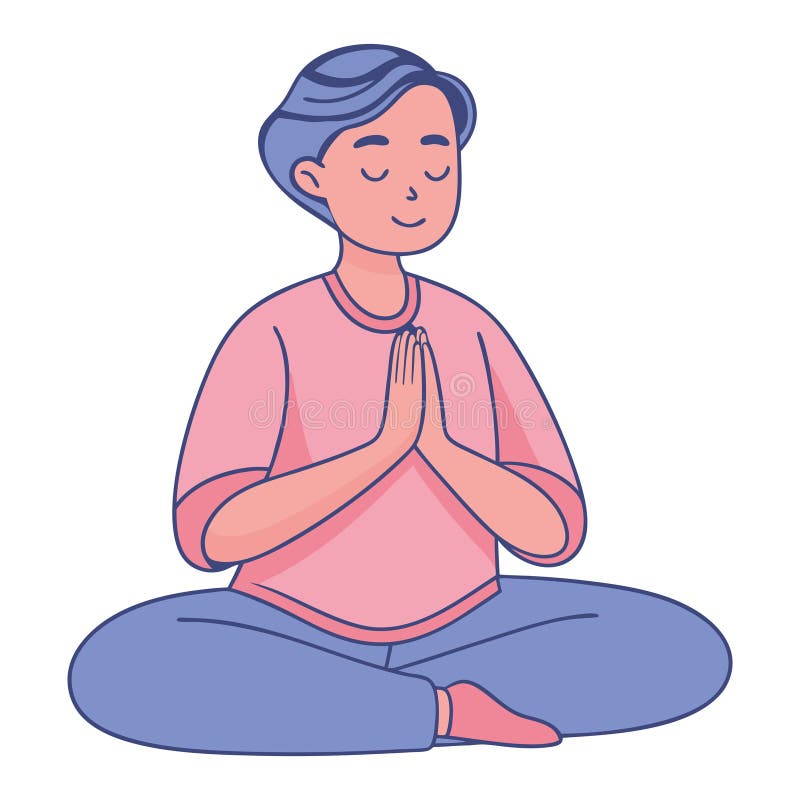 Prayer Position Yoga Vector Stock Vector - Illustration of isolated ...