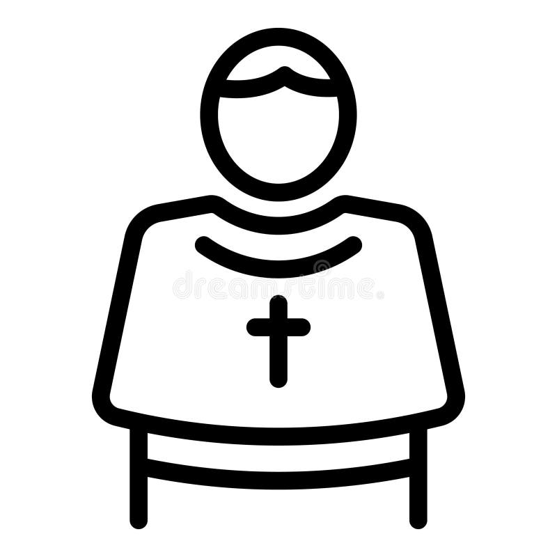 Prayer Ritual Service Icon Outline Vector. Catholic Bible Stock ...