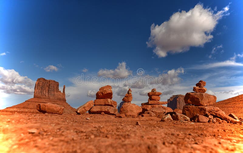 Cairn or Prayer Rocks in Bell Rock Vortex in Sedona Stock Image - Image ...