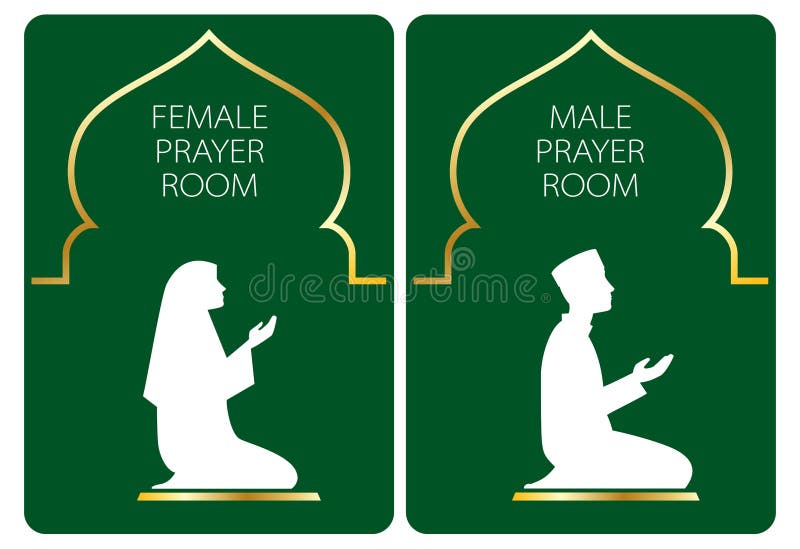 Set of Mosque Icon or Prayer Room Sign Isolated. Eps.. Stock Vector ...
