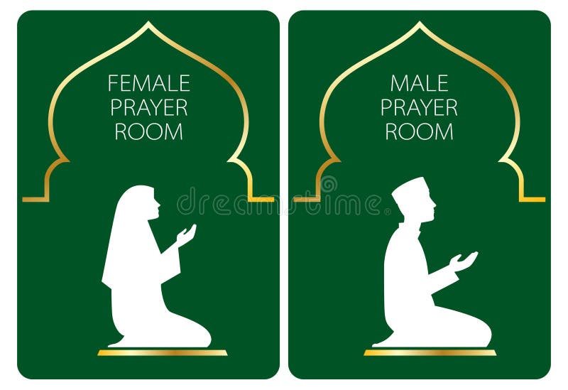 Set of Mosque Icon or Prayer Room Sign Isolated. 3D Illustration ...