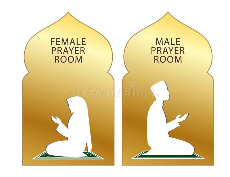 Set of Mosque Icon or Prayer Room Sign Isolated. 3D Illustration ...