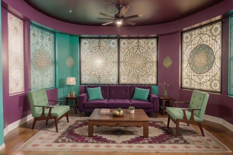 Showcasing Interior Design in Style Modish Module Stock Illustration - Illustration of ...