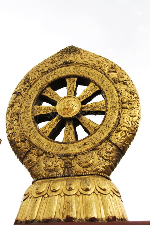 Wheel of Dhamma of Buddhism Stock Photo - Image of conceptual, shape ...