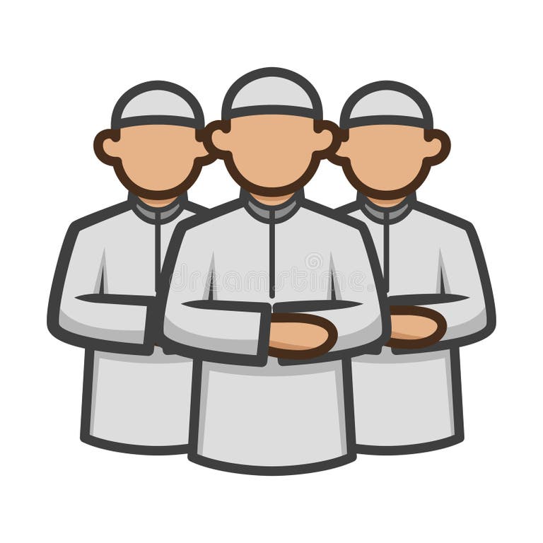 Prayers in Congregation. Eid Mubarak Icon Illustration Stock Vector ...