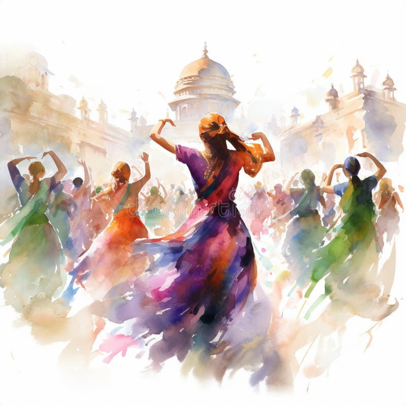 Prayers in Motion: Dance of Devotion Stock Illustration - Illustration ...