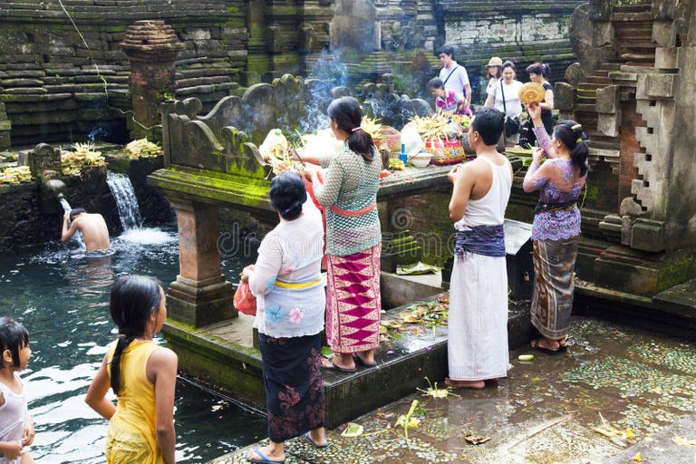 Prayers at Tirtha Empul, Bali, Indonesia Editorial Image - Image of ...