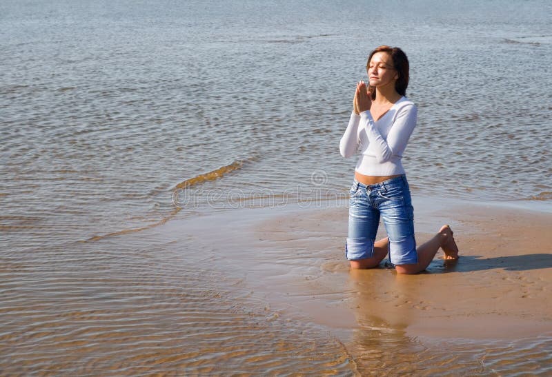 Praying-3 stock photo. Image of belief, faith, coast, eyes - 1272062