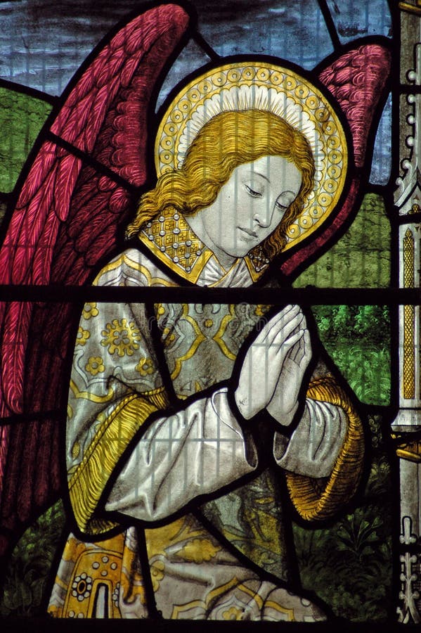 Praying Angel stock photo. Image of stained, angel, contemplation ...