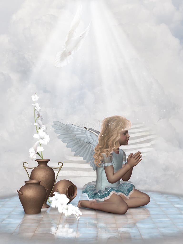 Praying Angel Stock Illustrations – 2,598 Praying Angel Stock ...