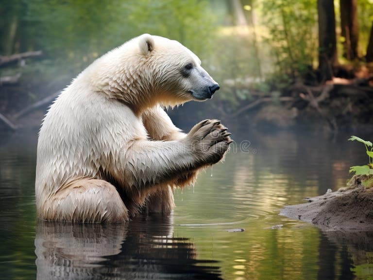 Praying Bear Made with Generative AI Illustration Stock Illustration ...
