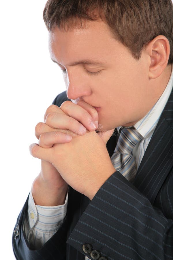 Praying businessman stock photo. Image of meditating, portrait - 1271750