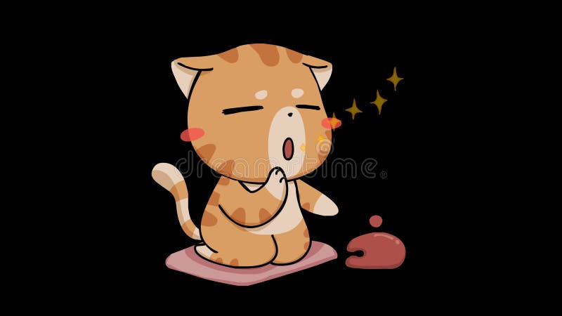 Praying Cat Animation - Transparent Background Stock Footage - Video of ...