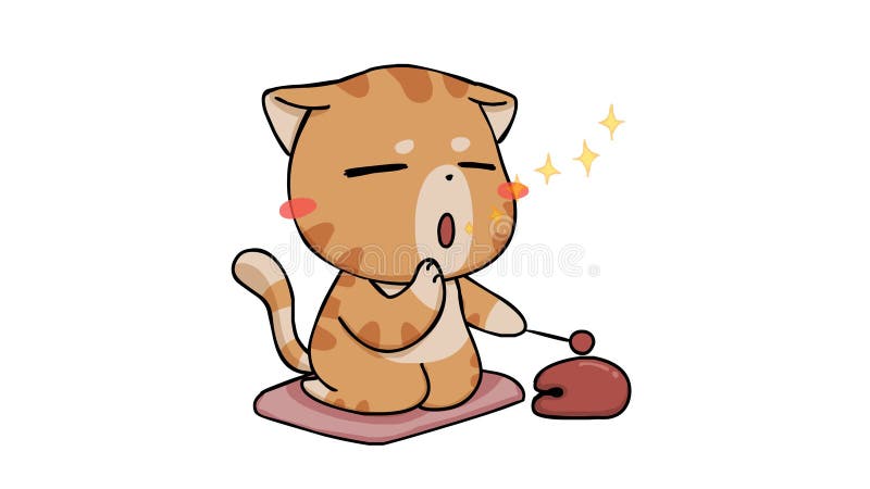 Praying Cat Animation - White Background Stock Footage - Video of ...