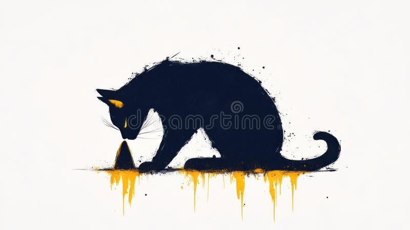 Praying Cat Graphic Isolated on White Background Stock Illustration ...