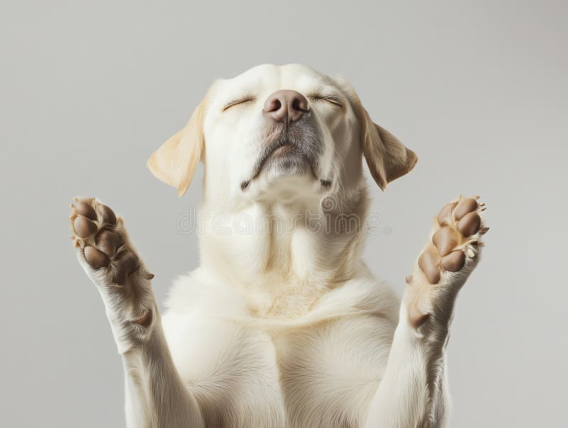 Praying dog, AI generated stock illustration. Illustration of labrador ...