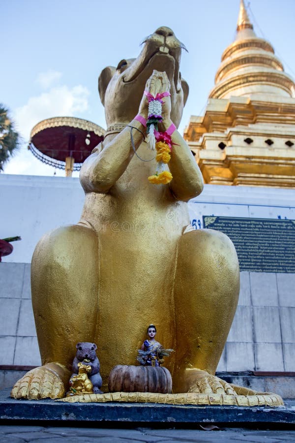 The golden statue of a rat stock image. Image of background - 67102525