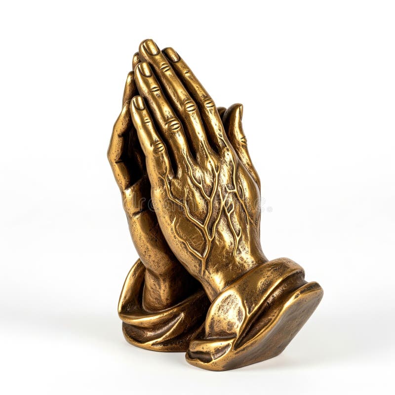 Praying golden Hands stock illustration. Illustration of cemetery ...
