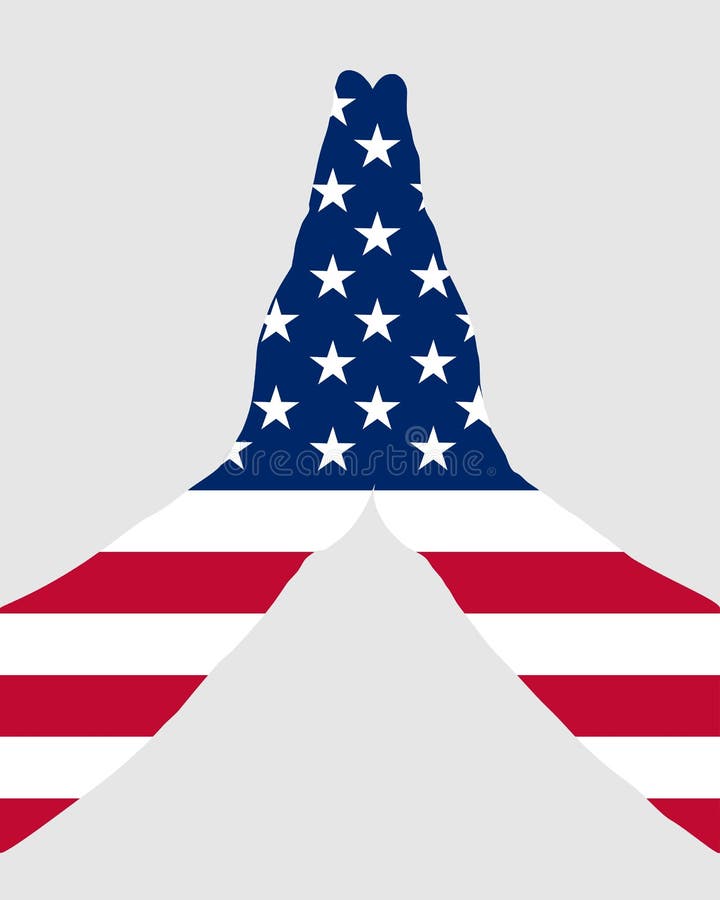 American Flag & Praying Hands (Blended Image) Stock Photo - Image of ...