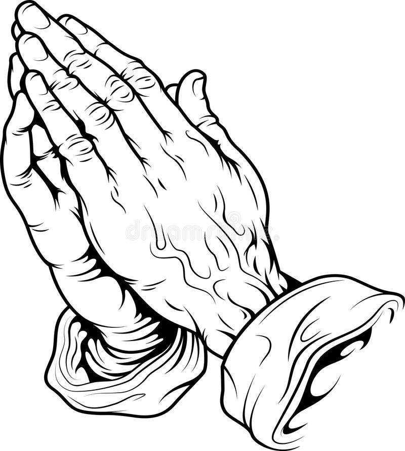 Praying Hands stock illustration. Illustration of black - 7438118