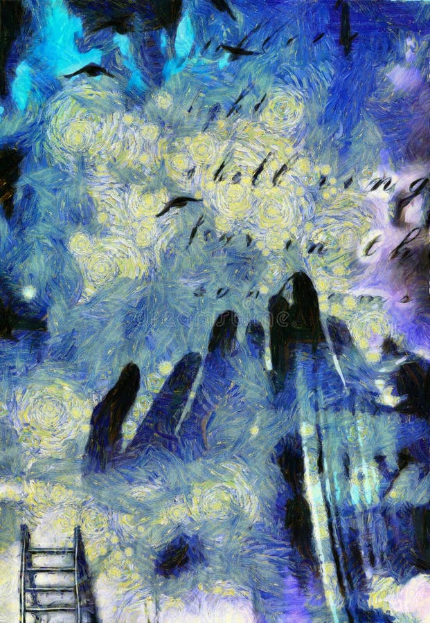 Praying Hands. Abstract Painting Stock Illustration - Illustration of ...