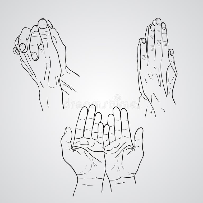 Pray Hands Sketch Stock Illustrations – 1,205 Pray Hands Sketch Stock ...