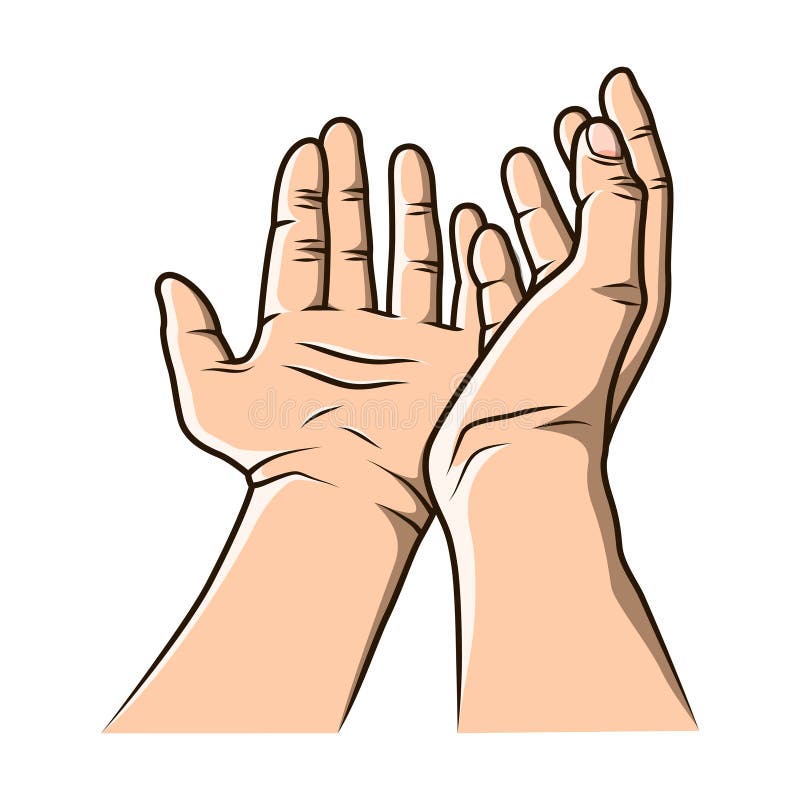 Praying Hands with Hand Drawn Style Vector Stock Vector - Illustration ...