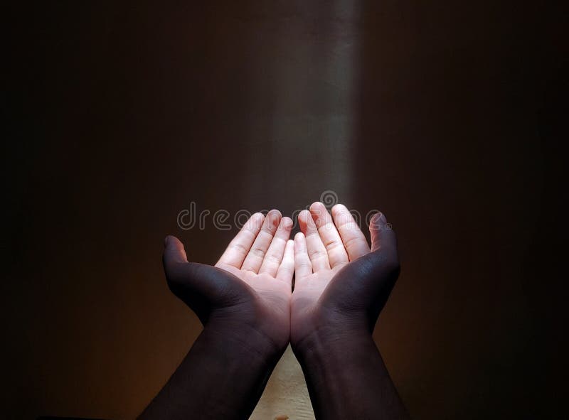 Praying Hands Praying, by the Light of the Sun Stock Photo - Image of ...
