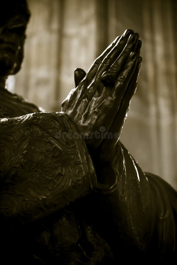 Praying hands statue stock photo. Image of faith, belief - 33846310