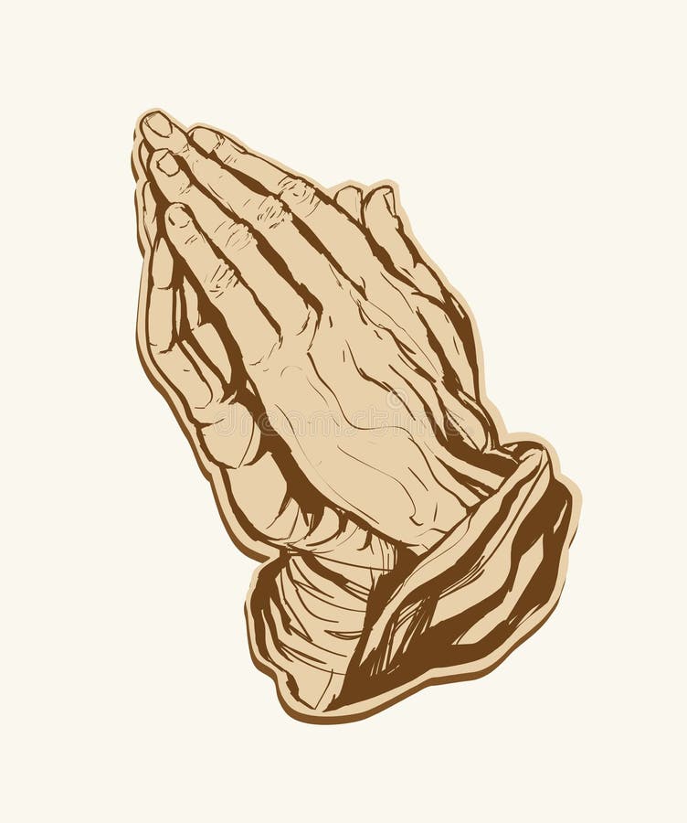 Praying Hands Sticker Brown Stock Vector - Illustration of praying ...