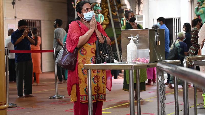 Praying in a Hindu temple. stock video. Video of india - 233229367