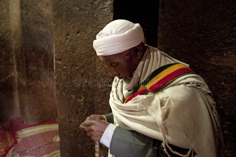 Praying in Lalibela editorial stock image. Image of pillgramage - 42974994