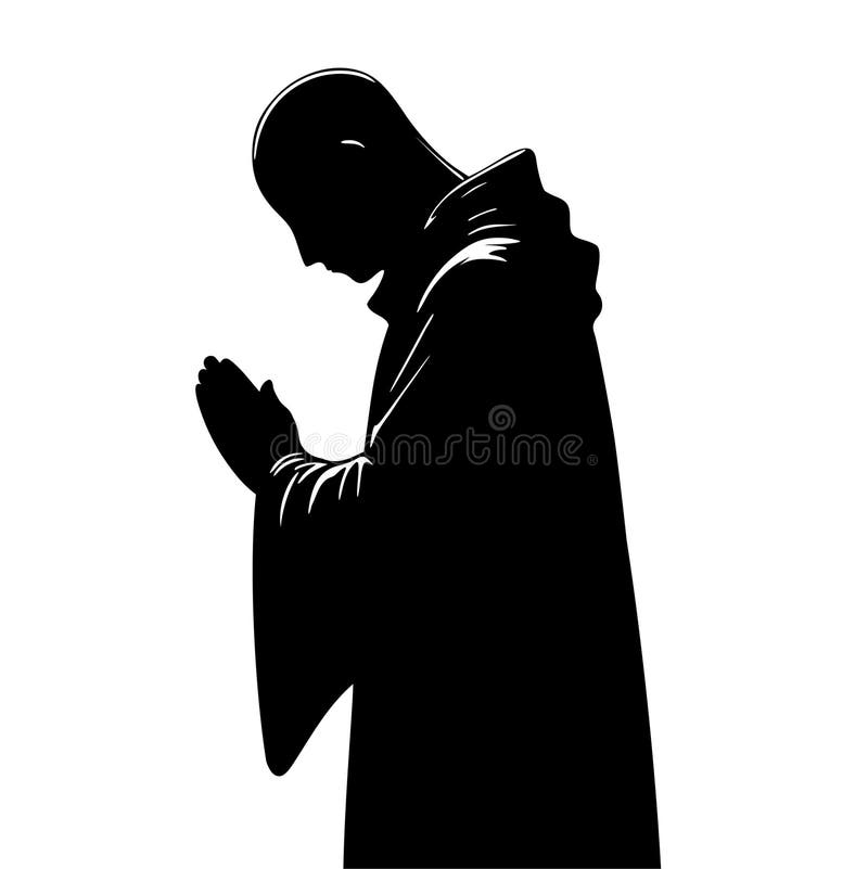 Praying man figure stock illustration. Illustration of vintage - 379576177