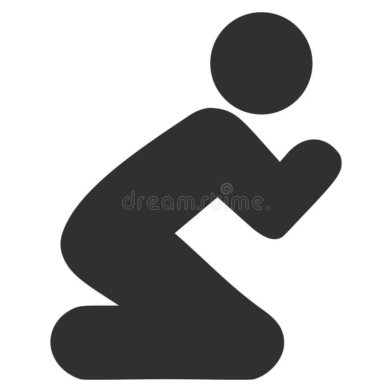 Praying Man Flat Icon Symbol Stock Illustration - Illustration of hope ...