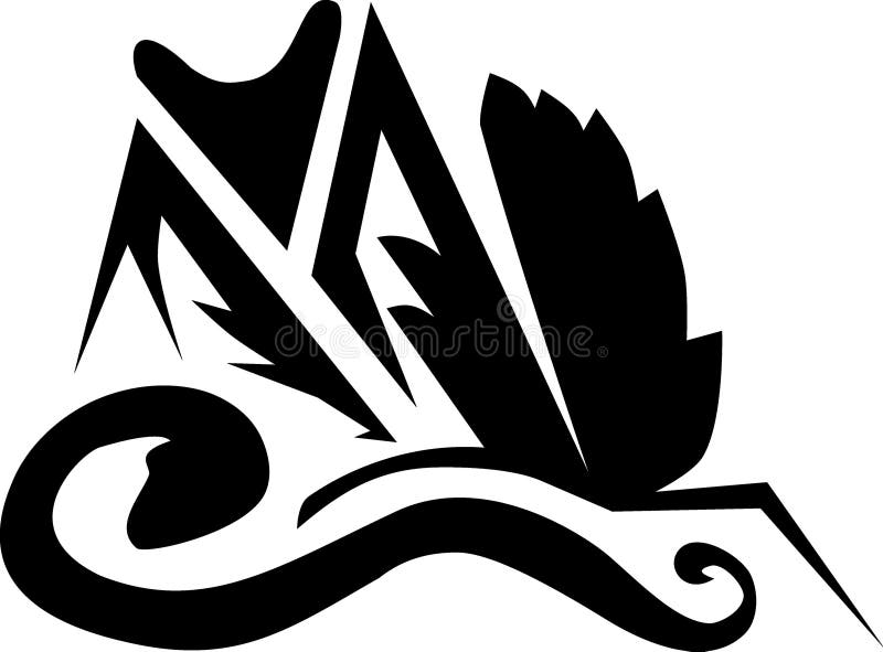 The Praying Mantis Attacks the Snake, Vector Black Silhouette Drawing ...