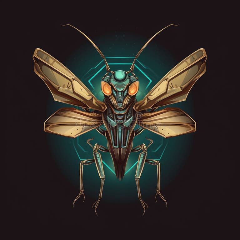 Praying Mantis Logo 2D Digital Illustration Stock Illustration ...