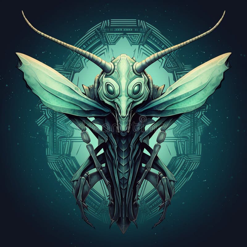 Praying Mantis Logo 2D Digital Illustration Stock Illustration ...