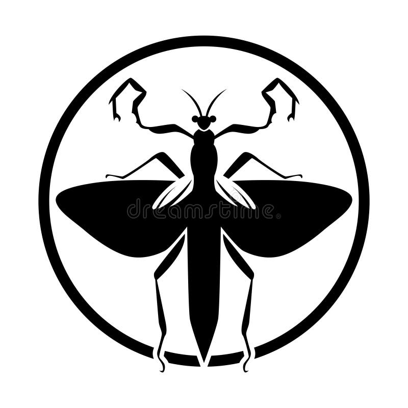 Praying Mantis Silhouette Vector Icon Illustration Stock Illustration ...